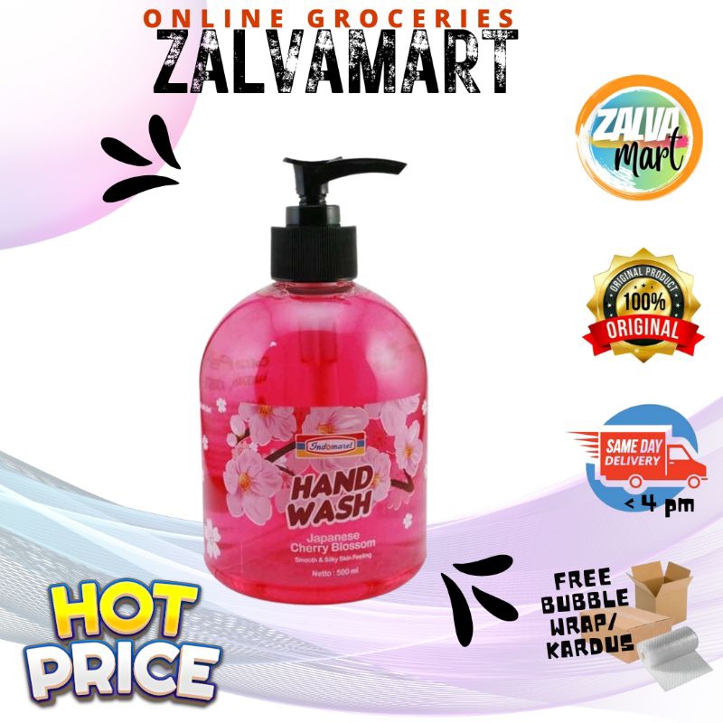Jual indomaret hand wash pump cherry blossom 500 ml | Shopee Indonesia