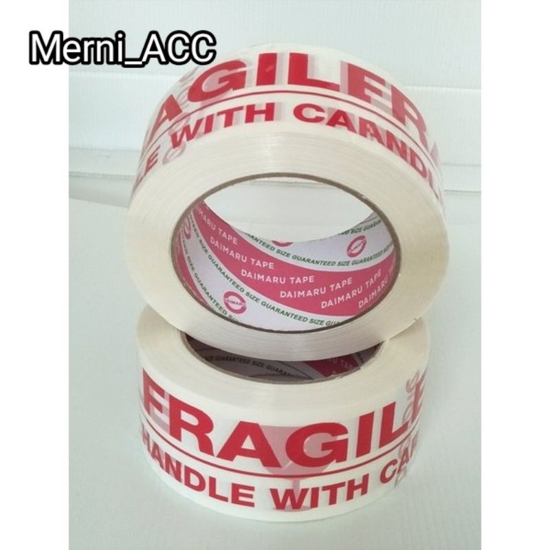 Jual LAKBAN FRAGILE PUTIH DAN MERAH 2 INCH 48 MM 72 YARD HARGA 1 PCS ...