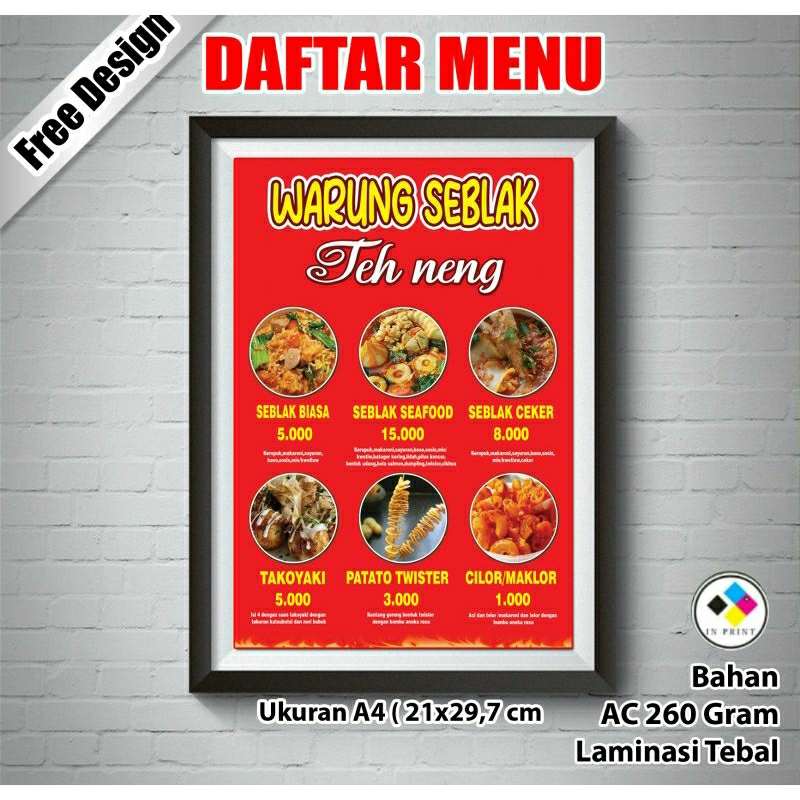 Jual daftar menu | buku menu | daftar harga | harga |buku harga |warung ...