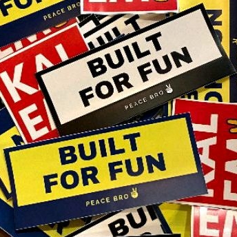 Jual Sticker built for fun ( hitam & kuning) | Shopee Indonesia