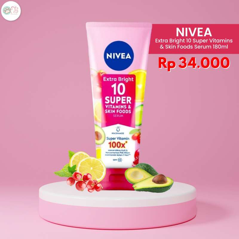 Jual Nivea Extra Bright 10 Super Vitamin and Skin Foods Serum 180ml ...