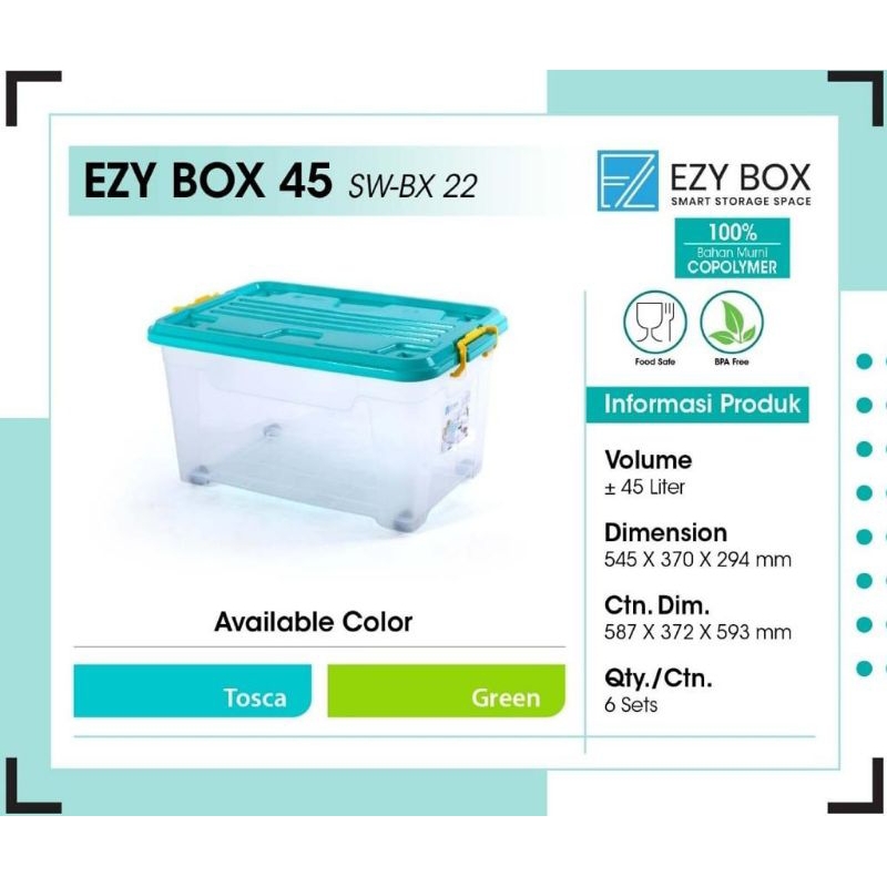 Jual Container Box Ezy Tempat Penyimpanan Kontainer 150 Ltr, 130 Ltr ...