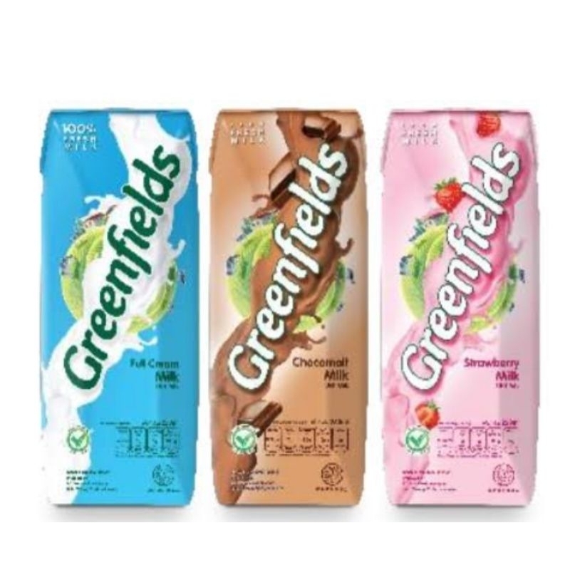 Jual Greenfields uht milk 250ml strawberry dan fullcream | Shopee Indonesia