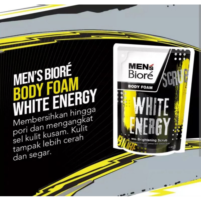 Jual Biore White Energy Bodyfoam Scrub White Brightening Scrub 400ml ...