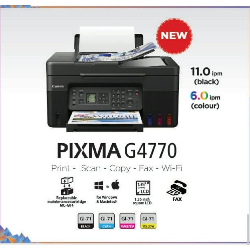 Jual CANON PIXMA G4770 PRINT SCAN COPI ADF F4 DUPLEX | Shopee Indonesia