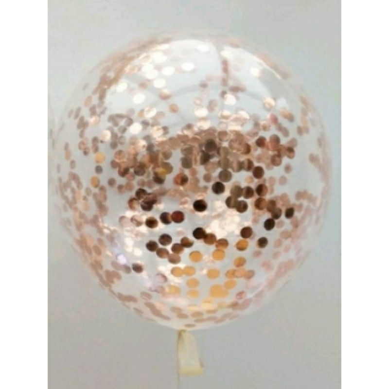 Jual Happy Party! Harga satuan balon latex transparan isi confetti ...