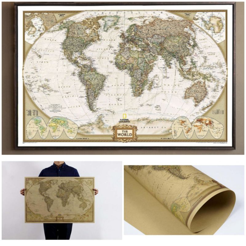 Jual poster dinding peta dunia besar 104cm x 69cm | Shopee Indonesia
