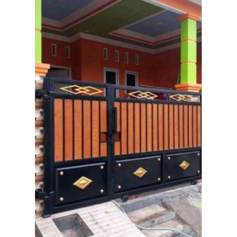 Jual Pagar motif lisplang serat kayu minimalis | Shopee Indonesia