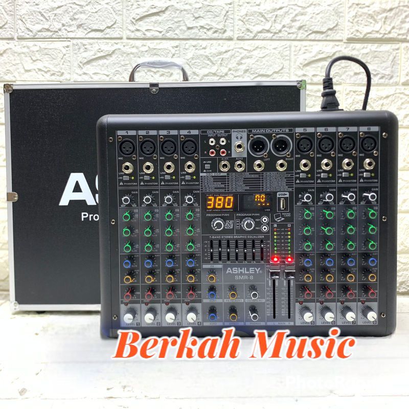 Jual Mixer Ashley SMR 8 Original 8 Channel Bluetooth | Shopee Indonesia