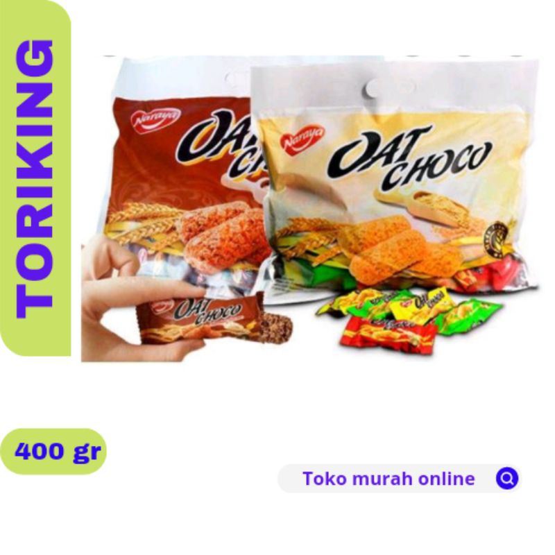 Jual NARAYA OAT SNACK GANDUM - COKLAT/ORIGINAL 400gr( isi 40pcs ...