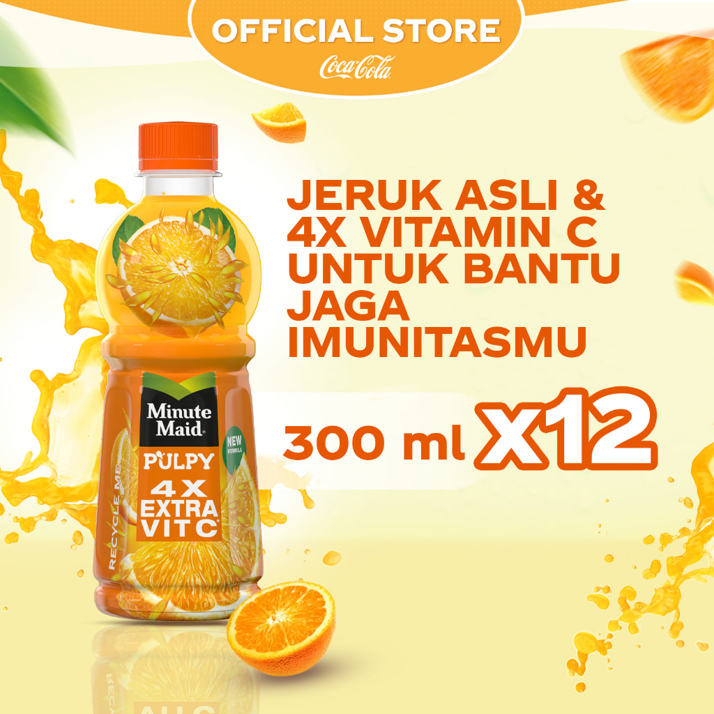 Jual Minute Maid Pulpy Orange Minuman Jus dengan Bulir - Botol 300ml x ...