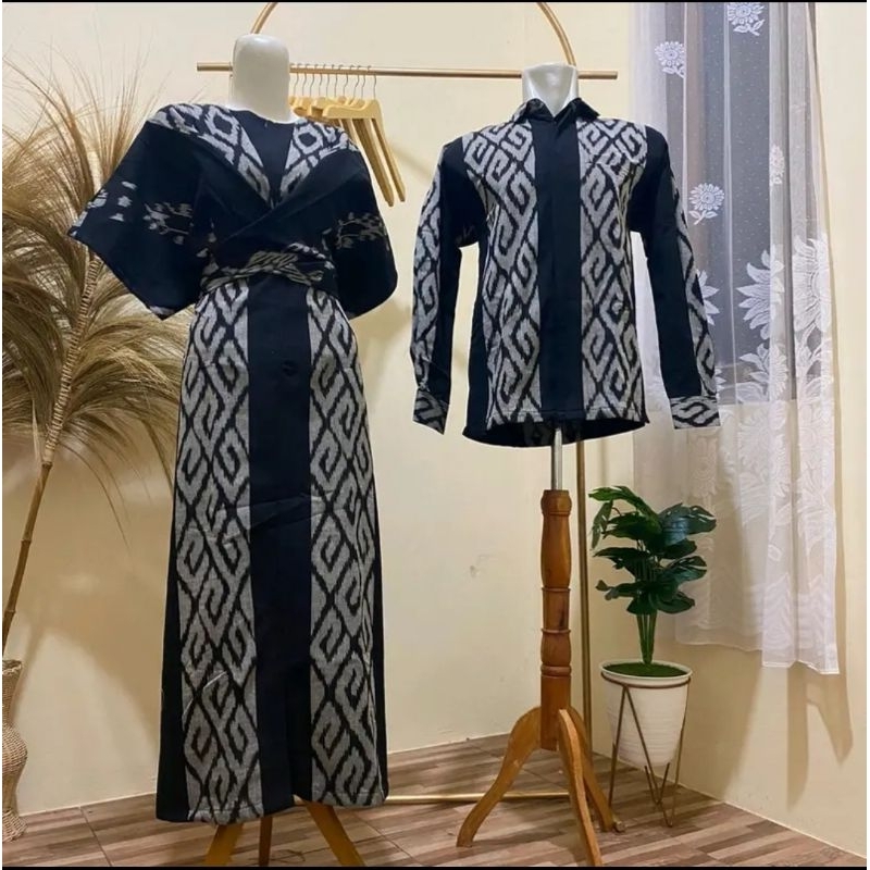 Jual SET COUPLE TENUN ETNIK BAJU PREWEDDING KONDANGAN KENINIAN | Shopee Indonesia
