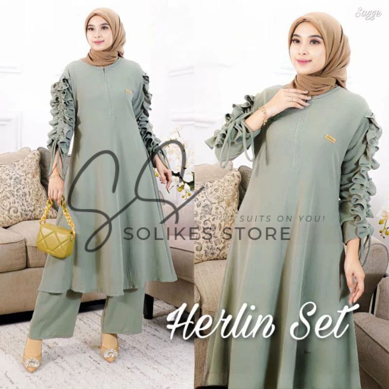 Jual SET HERLIN JUMBO CRINKLE LD 125/ONESET HERLIN /HIJAB SISTER HERLIN ...