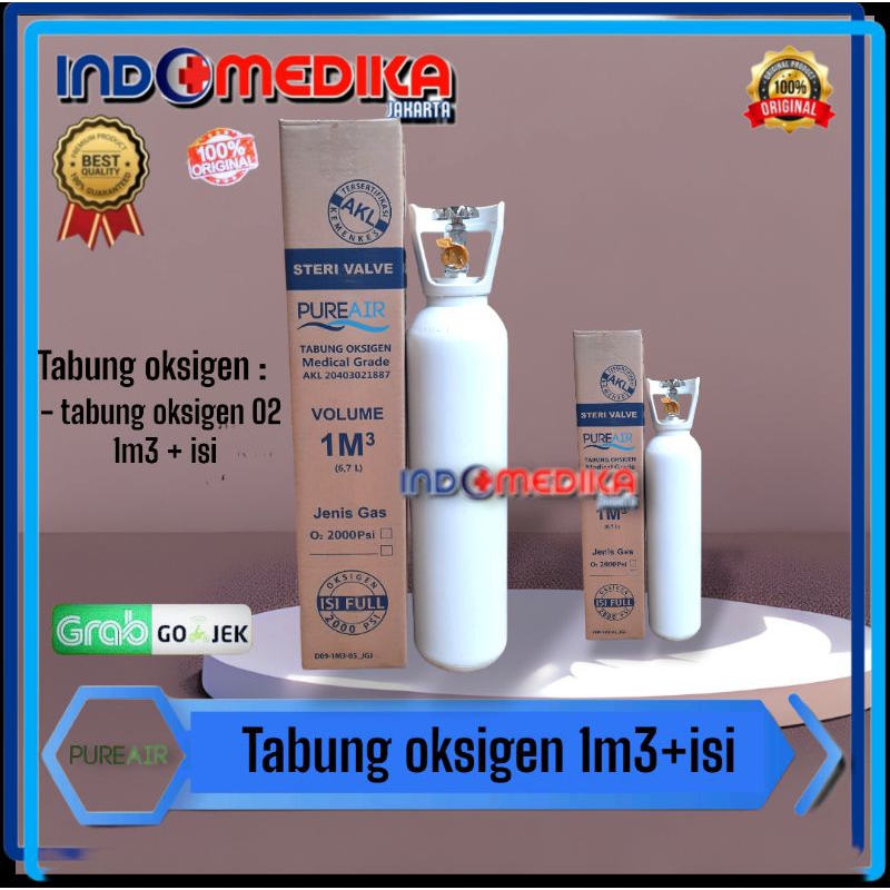 Jual Tabung Oksigen 1M3 Pure Air ( tabung + isi O2 saja ) | Shopee ...