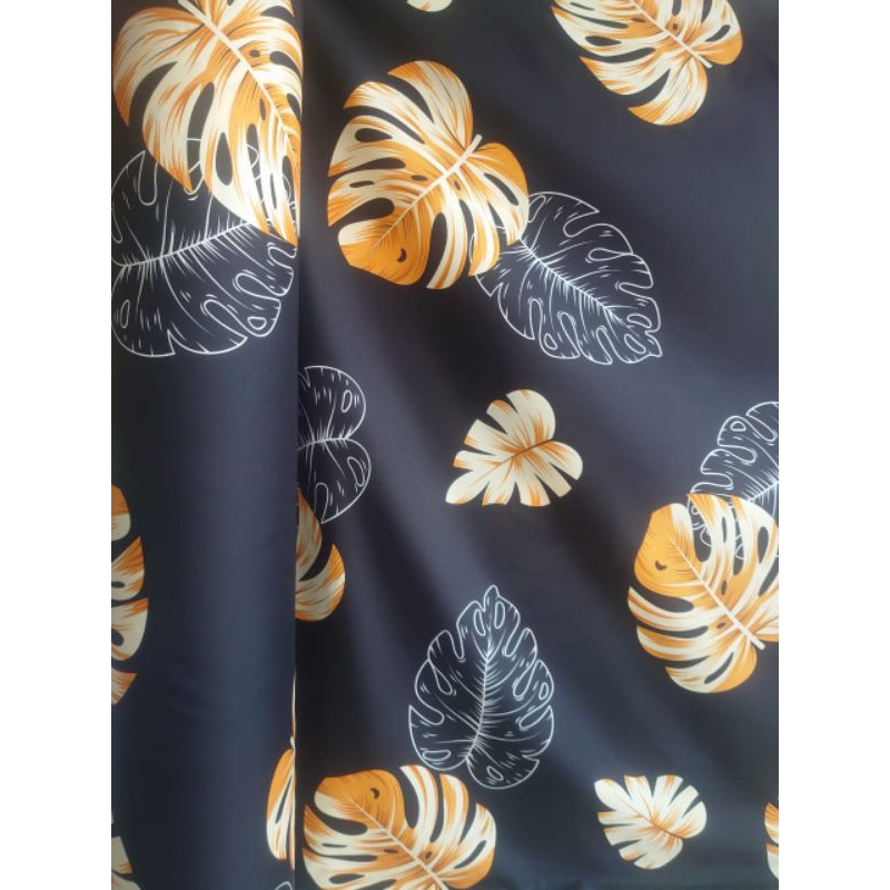 Jual kain polymicro meteran motif daun lebar 240cm | Shopee Indonesia