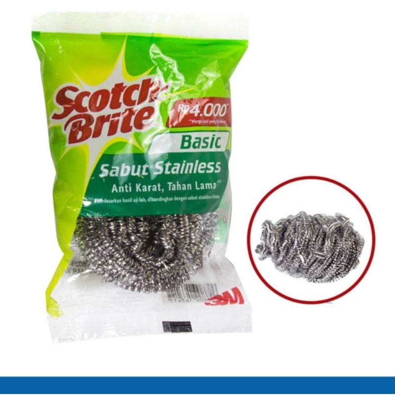 Jual Scotch brite 3M sabut cuci panci stainless basic anti karat ID-T57 ...