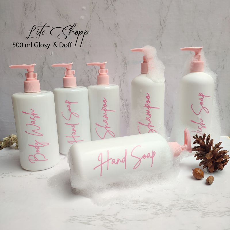 Jual Botol Refill Sabun cair 500ml Pink Doff & Glosy | Shopee Indonesia