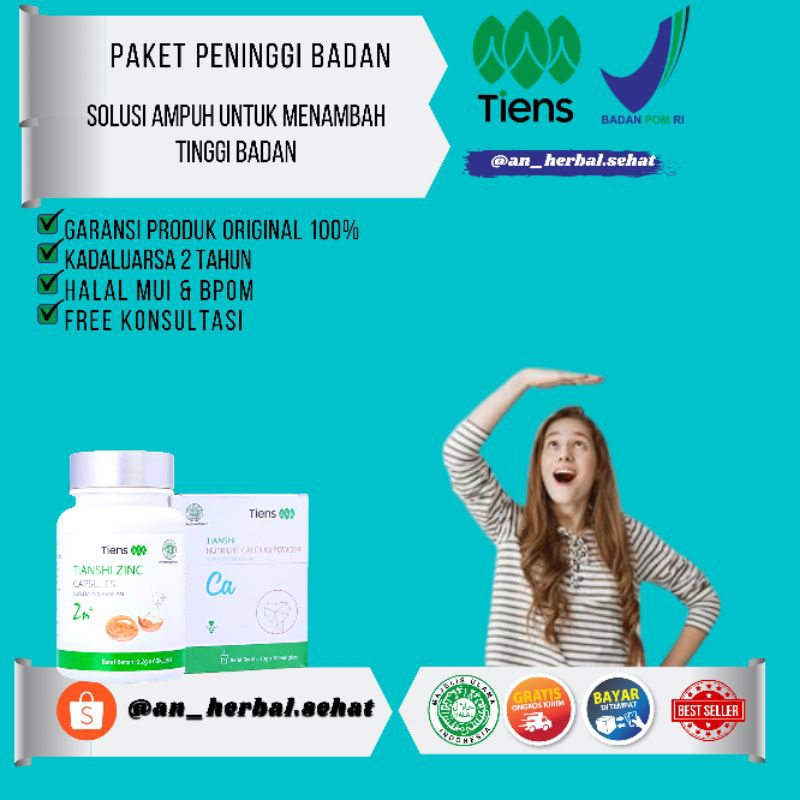 Jual Tiens Obat Peninggi Badan Herbal Tinggi Asli 3-7 Cm Susu Murni 10 ...