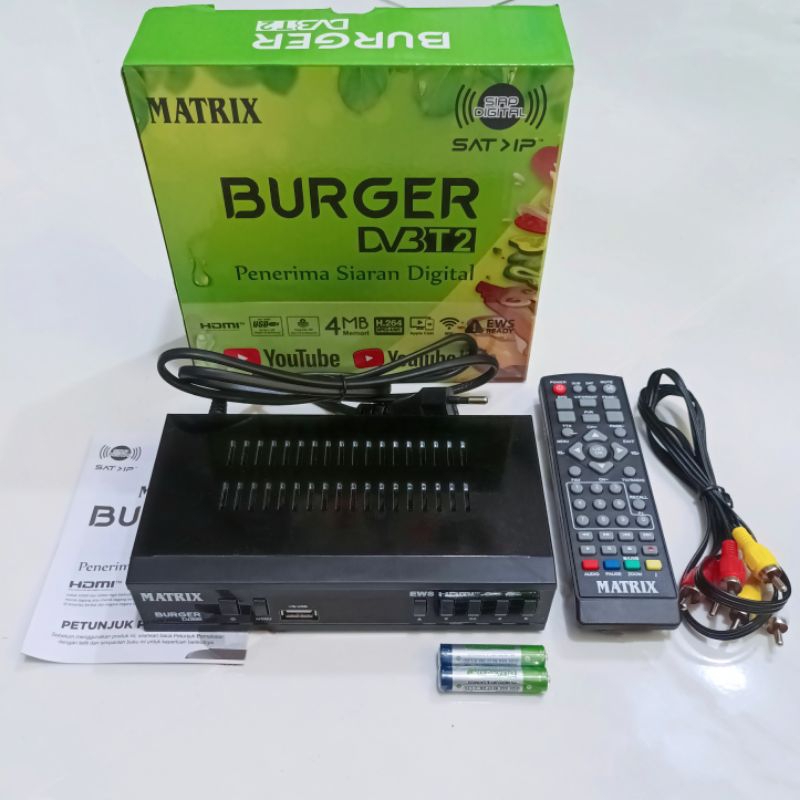 Jual SET TOP BOX DVBT2 MATRIX Burger FULL HD 1080p | Shopee Indonesia