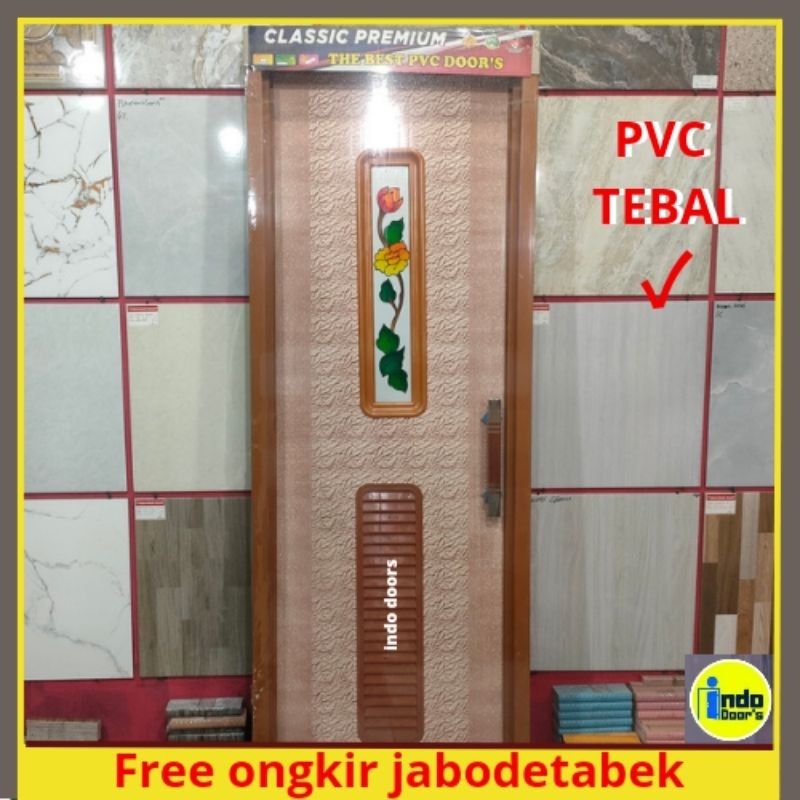 Jual Pintu Kamar Mandi PVC Tebal Minimalis Modern Kaca cermin Jalusi ...