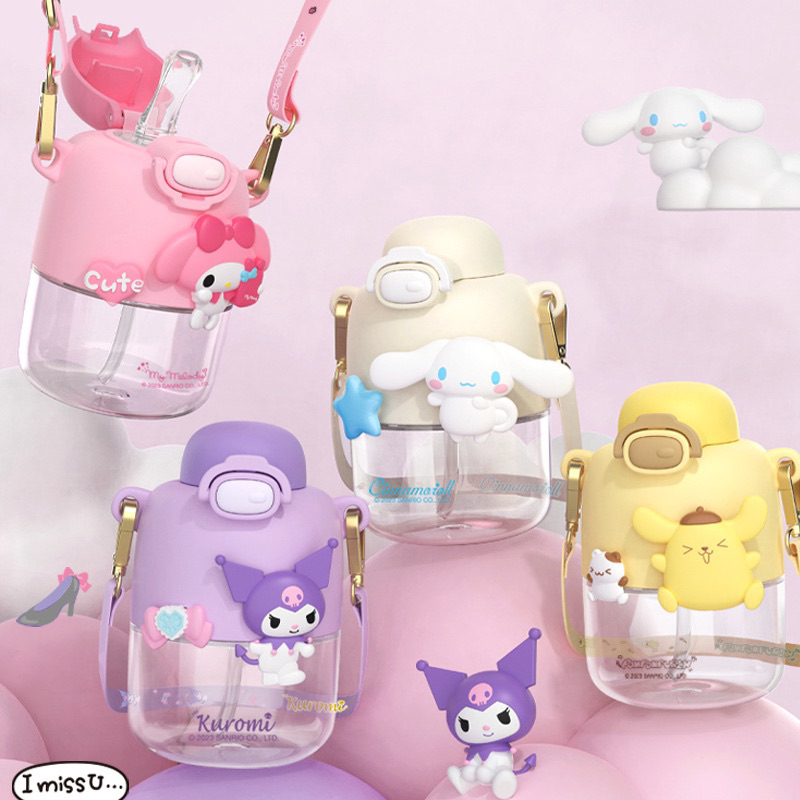 Jual Botol Minum Anak Sedotan Melody Kuromi Cinnamoroll 550ml Tali Panjang (2172) | Shopee Indonesia
