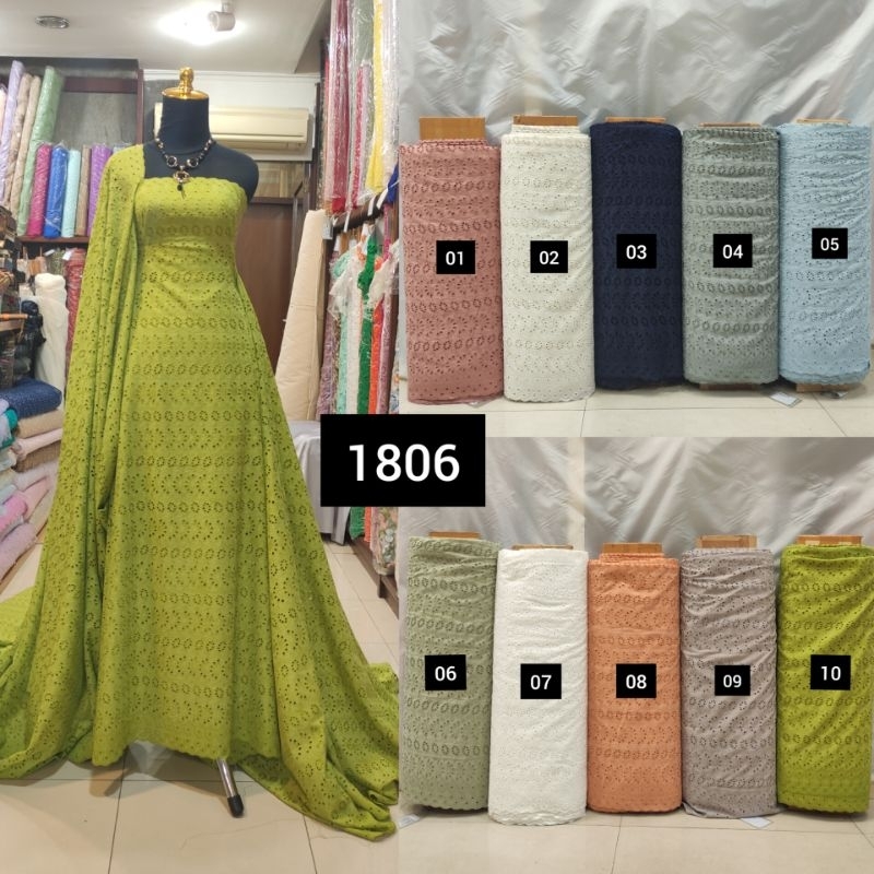 Jual Kain Katun Bordir Emboss 1806 Varian | Shopee Indonesia