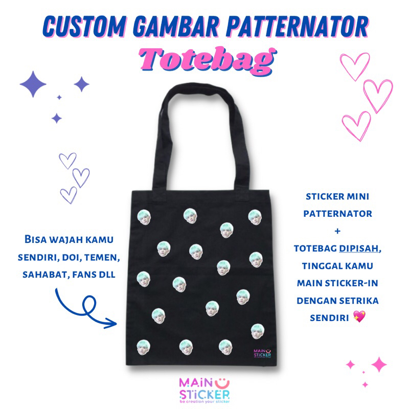 Jual Custom Sticker Sablon Mini PATTERNATOR + Totebag | Stiker Sablon DTF Setrika | Shopee Indonesia