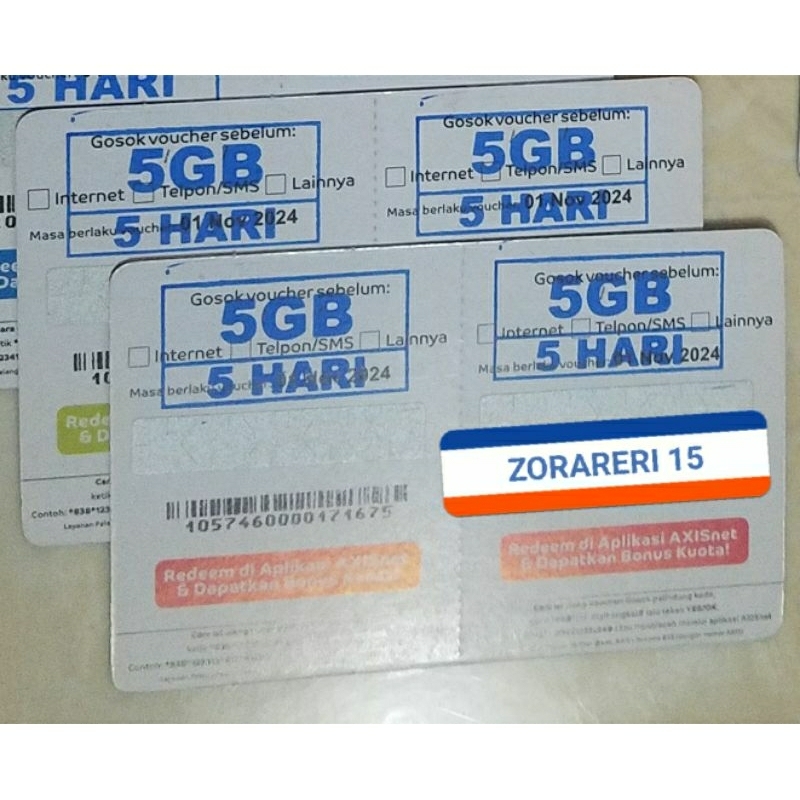 Jual Voucher AXIS 7GB 5 HARI (Berlaku NASIONAL) | Shopee Indonesia
