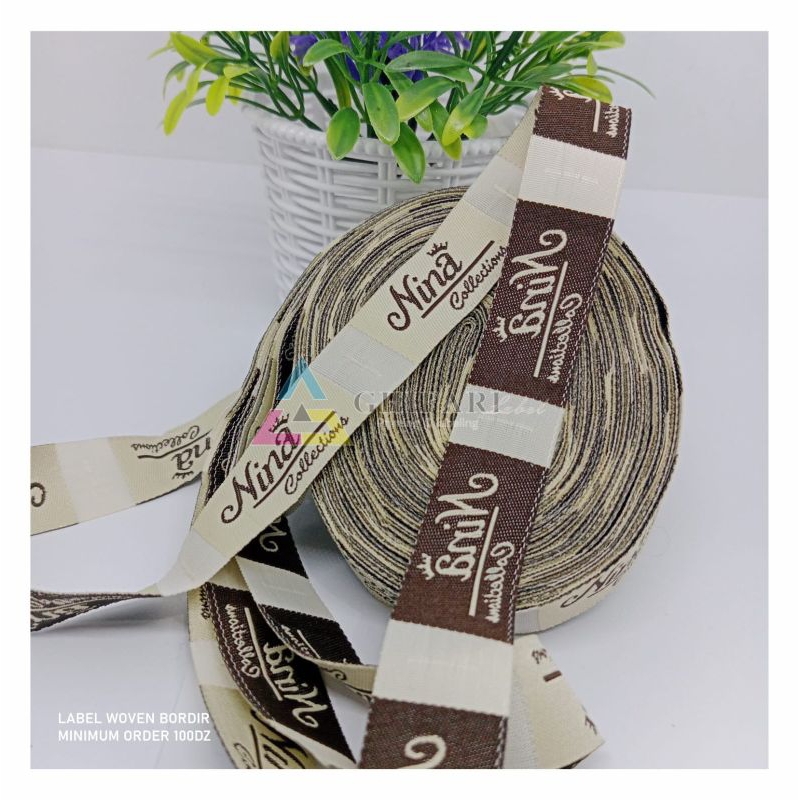 Jual label woven bordir / woven samask / label hijab / label kerudung ...