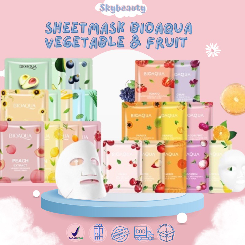 Jual BIOAQUA Sheet Mask Essence Face Mask 25g SHEETMASK /pcs Brightening Moisturizing skin care ...