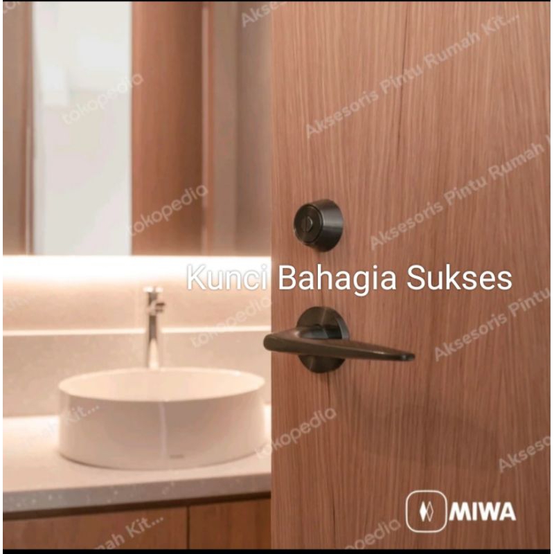 Jual KUNCI MIWA HANDLE SET TYPE U9-LA-56-1-64/40 MATT BLACK ( luar kunci - dalam putar )ASLI ...