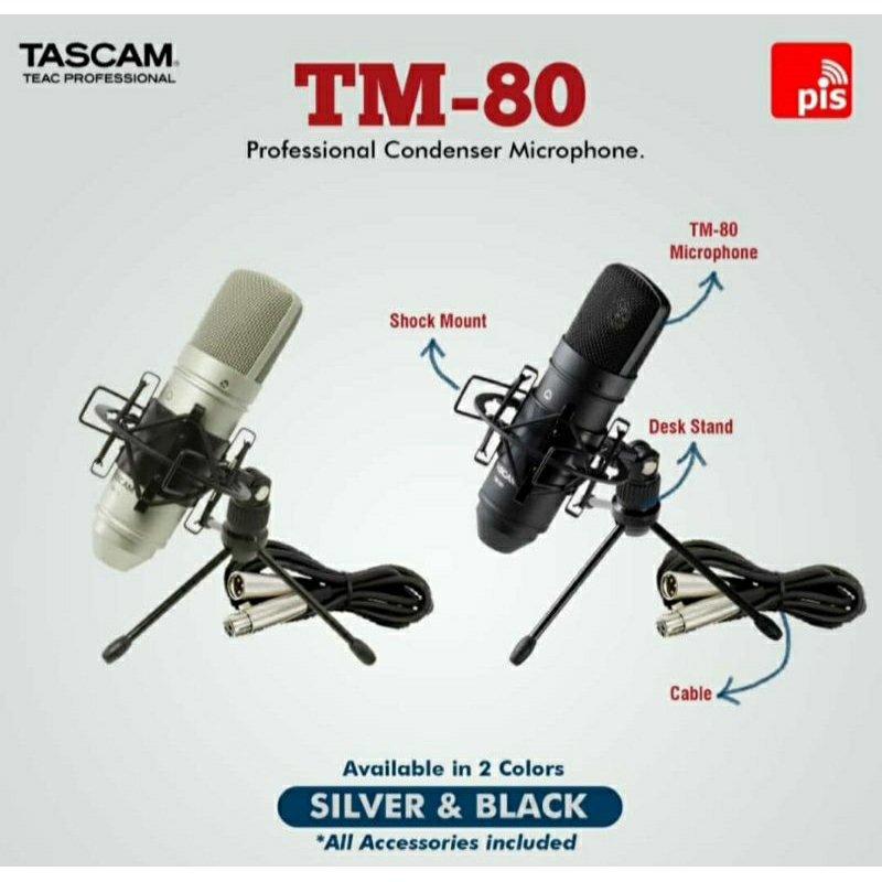Jual Tascam TM80 Studio condenser microphone Tascam Tm80 original ...