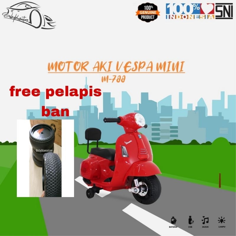Jual Motor aki anak Vespa PMB M788 lisensi resmi vespa | Shopee Indonesia