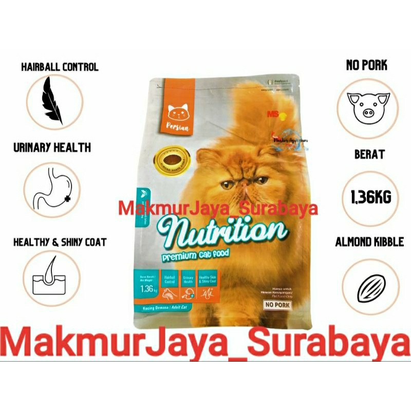 Jual NUTRITION Premium Cat Food 1,36kg Fresh pack. kemasan ORIGINAL ...