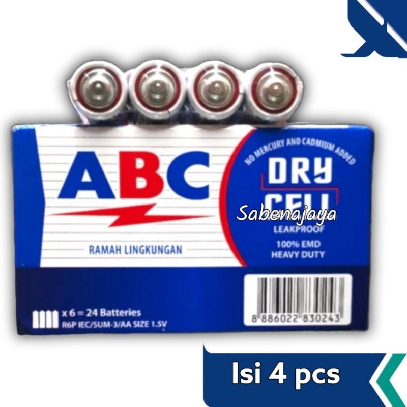 Jual Batre ABC biru Asli / Dry Cell/ Battre Jam Dinding/ AA Size 1,5 V ...