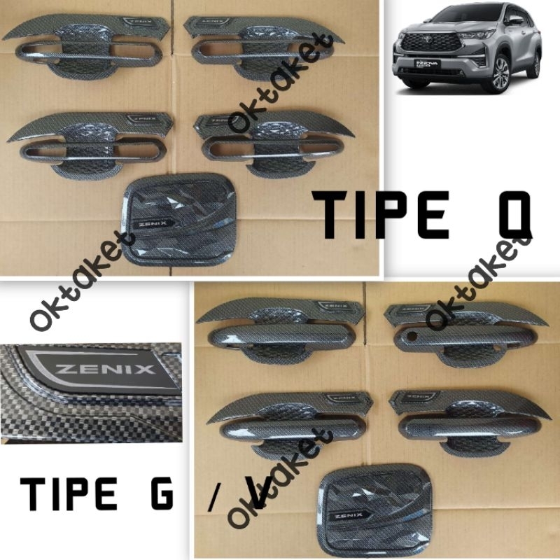 Jual paket outer handle tank cover Innova Zenix 2023 2024 Full Carbon Tipe V G Q | Shopee Indonesia