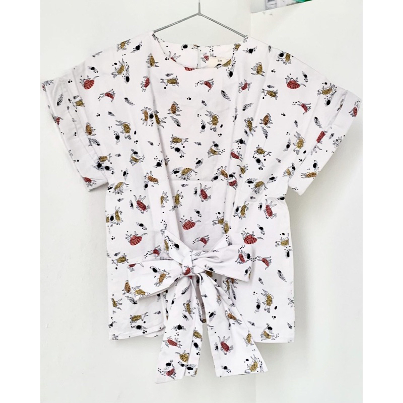 Jual Sanchia X Gaudi Printed Top (White) | Shopee Indonesia