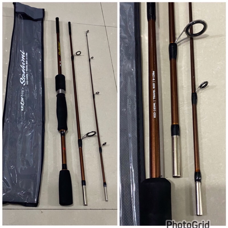 Jual Joran Pancing Travel Rod Sambung 3 Kaizen Sashimi 165 180CM Fiber ...