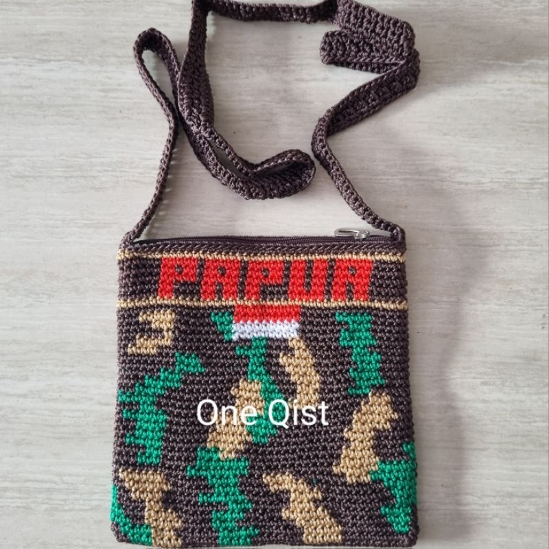 Jual Tas papua/ Tas noken/ Tas Loreng papua/ tas unik/ Tas rajut nilon ...