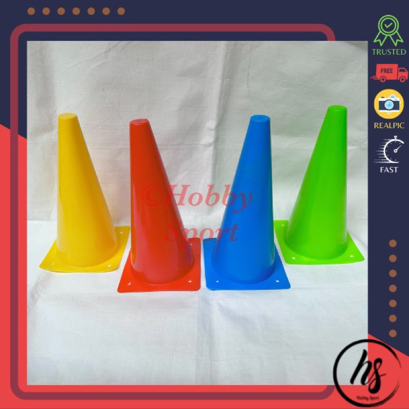 Jual Cone Kerucut 12 inch 30cm Kun Latihan Sepak Bola Futsal Skate ...