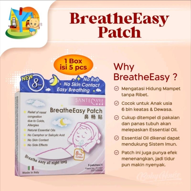 Jual Breatheasy Patch - Stiker pelega pernafasan saat hidung tersumbat/pilek bayi dan dewasa ...