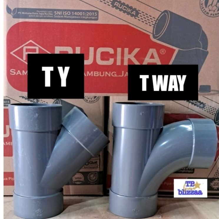 Jual TY 4" inch TeeWay 4" inch Tee Y 4" Tway 4" Rucika Large Radius Y ...