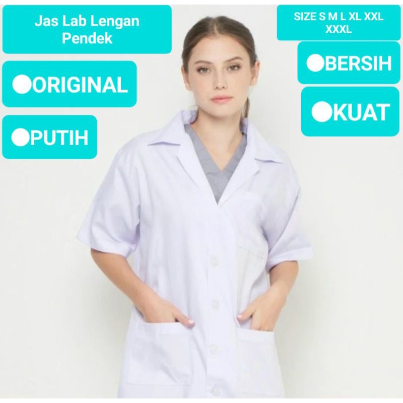 Jual Jas Lab Lengan Pendek. Bajub Lab Seragam Medis. Jas Laboratorium ...
