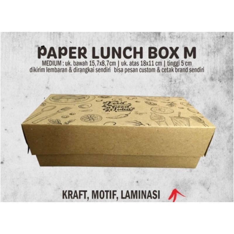 Jual Paper Lunch Box M Polos Kraft Laminasi | Shopee Indonesia