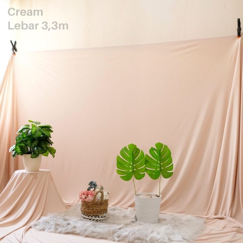Jual KAIN BACKDROP CREAM BACKGROUND DEKORASI DECOR POLOS LAYAR FOTO ...
