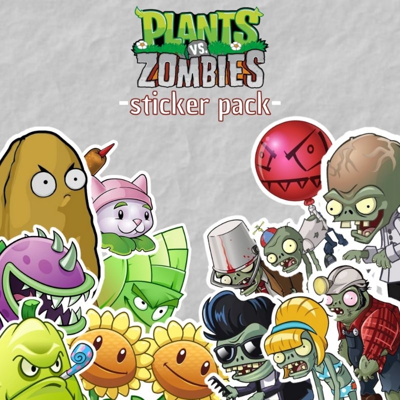 Jual STICKER PACK PLANT VS ZOMBIES 20PCS (WATERPROOF) | Shopee Indonesia