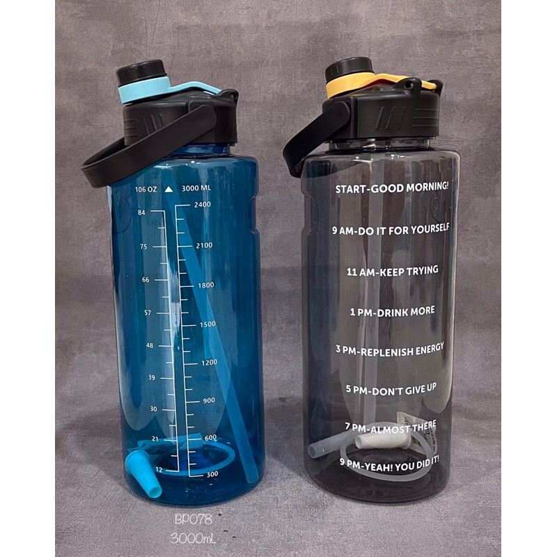 Jual Drinking Bottle 3 Liter Botol Air minum 3000mL dengan Sedotan dan ...