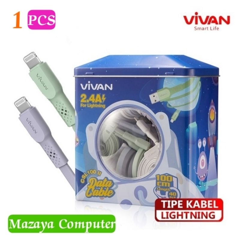 Jual VIVAN CSL100 II Kabel Data iPhone 2.4A Fast Charging Cable Charger ...