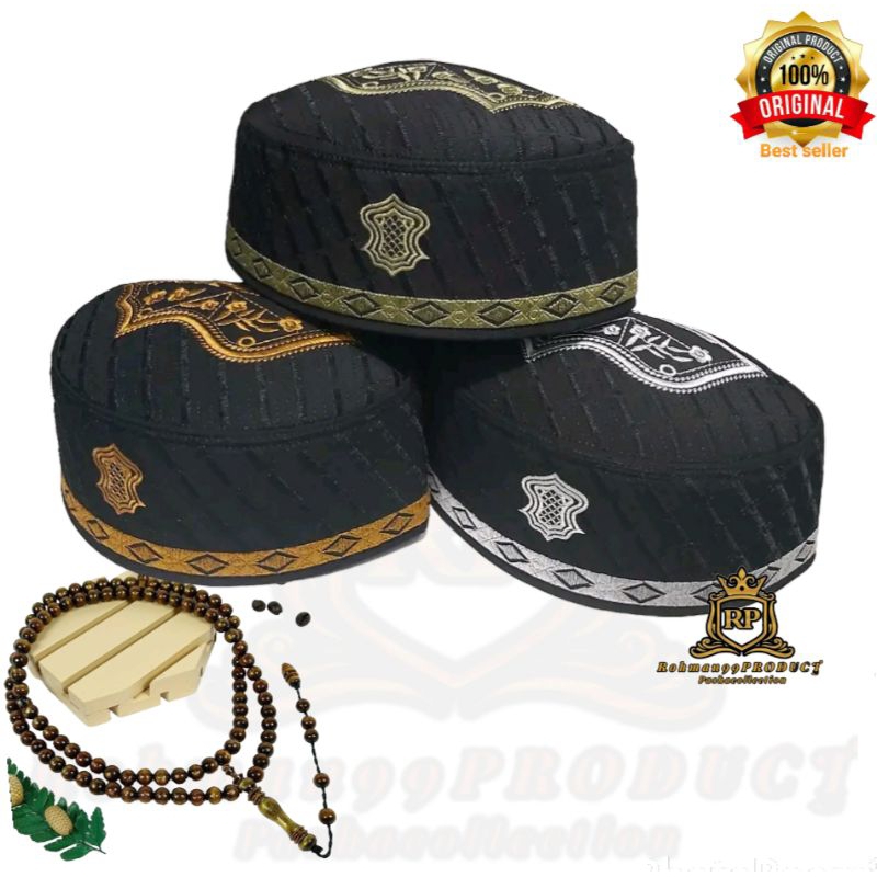 Jual KODIAN (10pcs) Peci Kopiah Malaysia Trompah Logo Songkok Hitam ...
