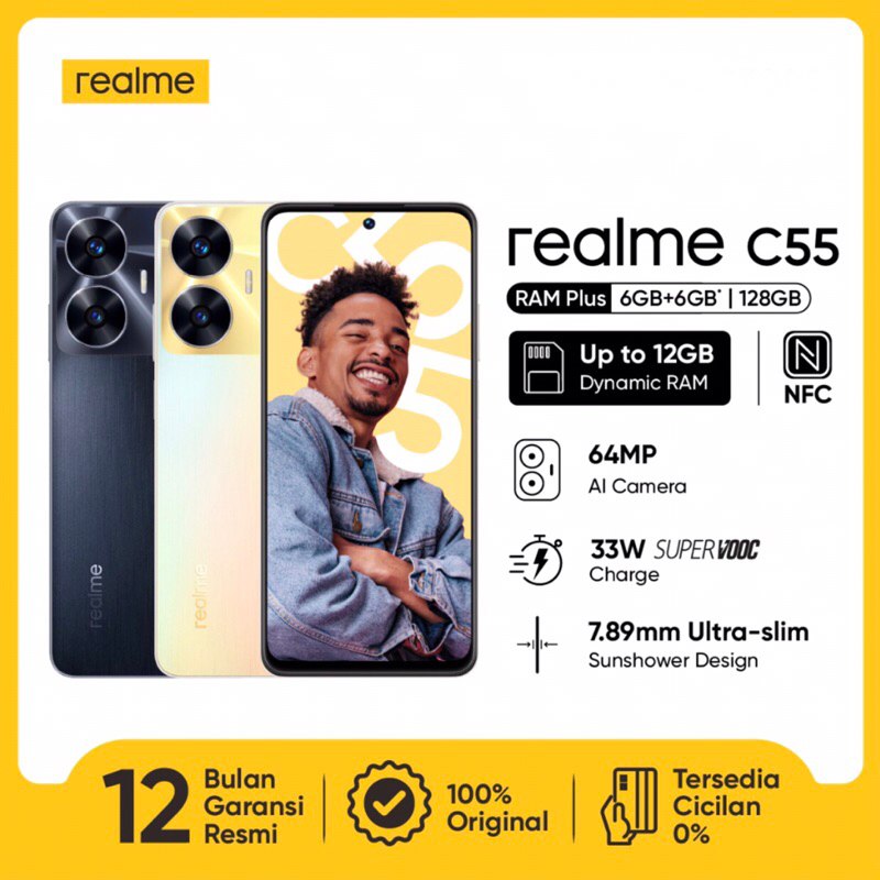 Jual Realme C55 NFC | 6GB+128GB | Helio G88 | 64MP Dual Camera | 6.72 ...